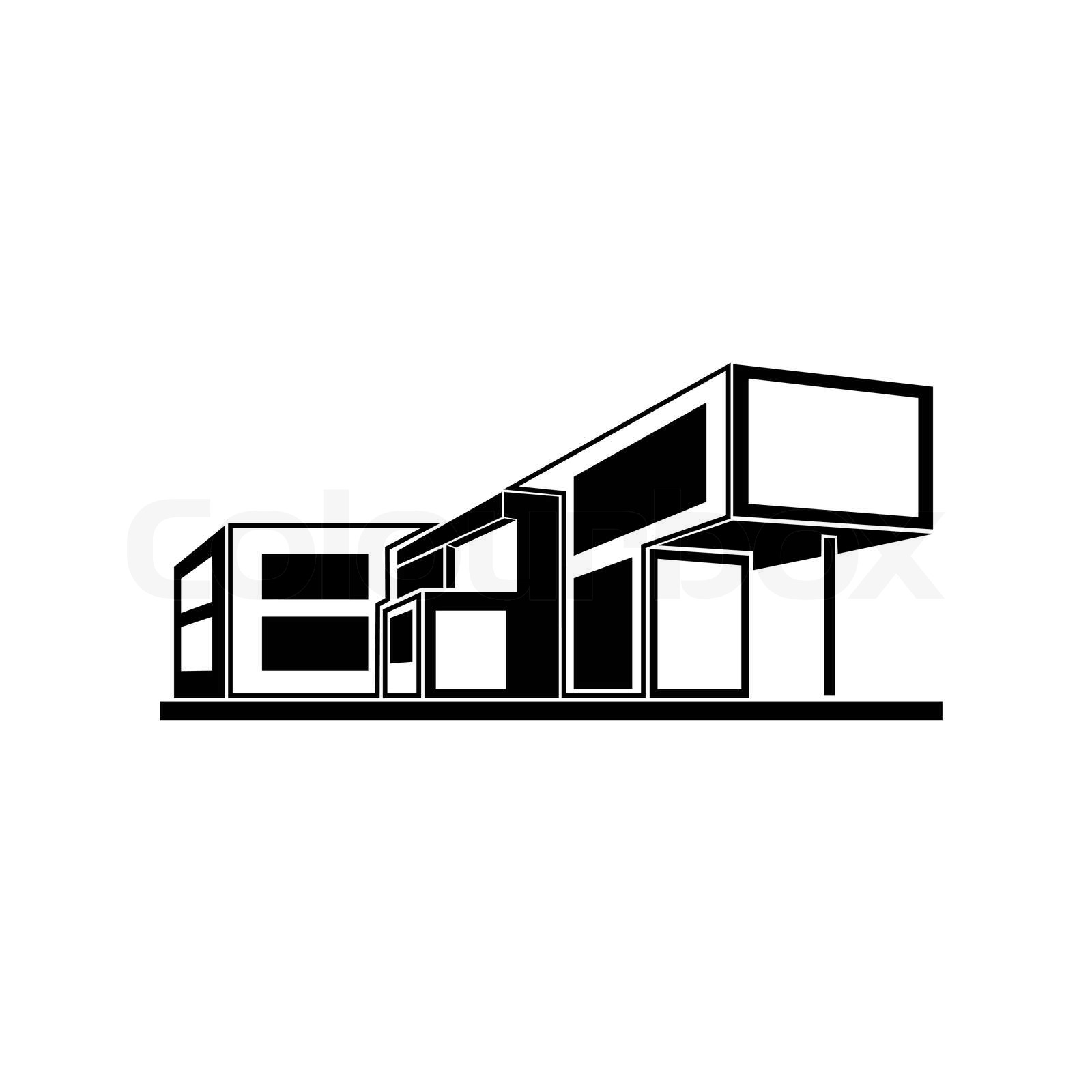 modern house building, real estate icon | Stock vector | Colourbox