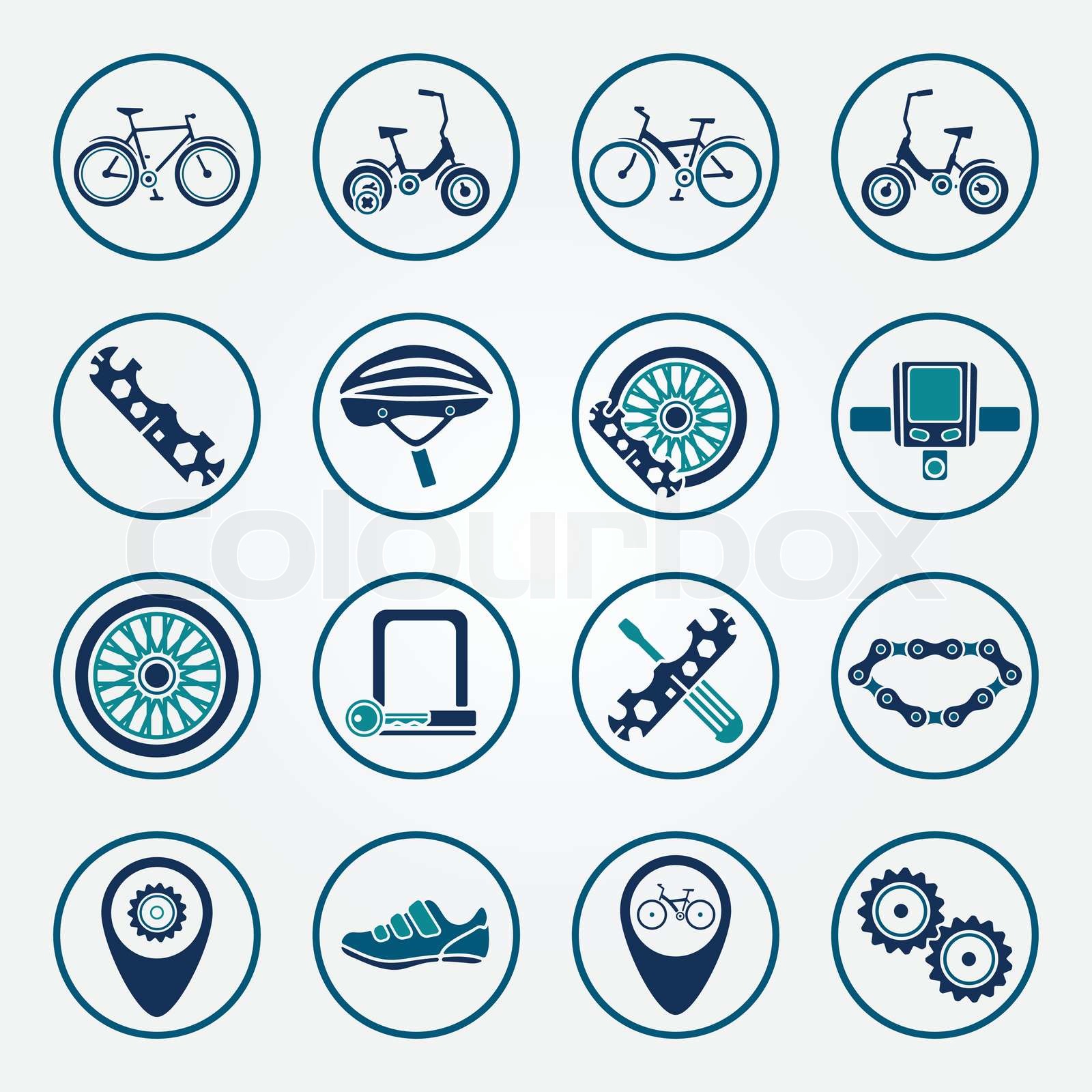 Vector biking icon set | Stock vector | Colourbox