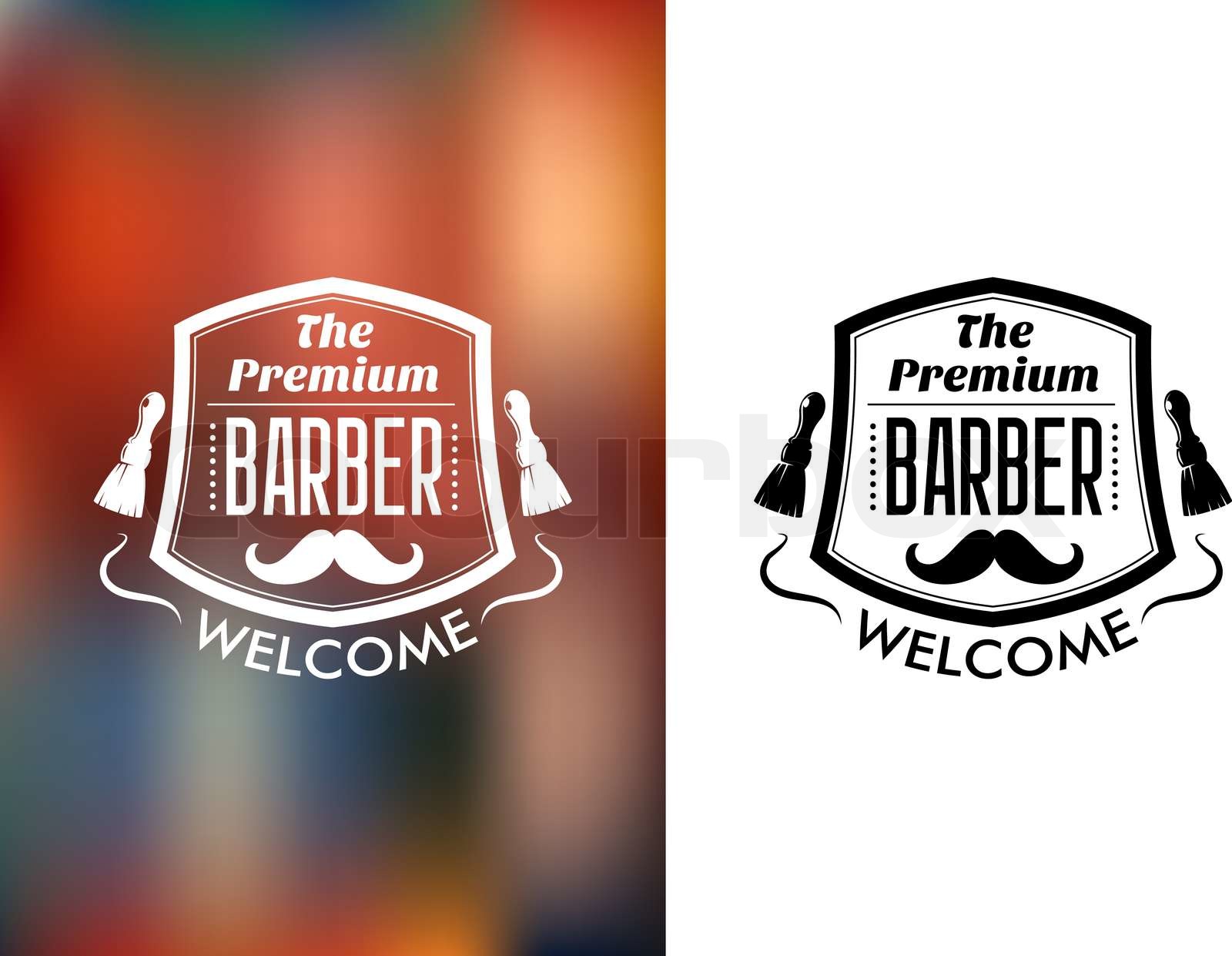 The Premium Barber welcome sign | Stock vector | Colourbox