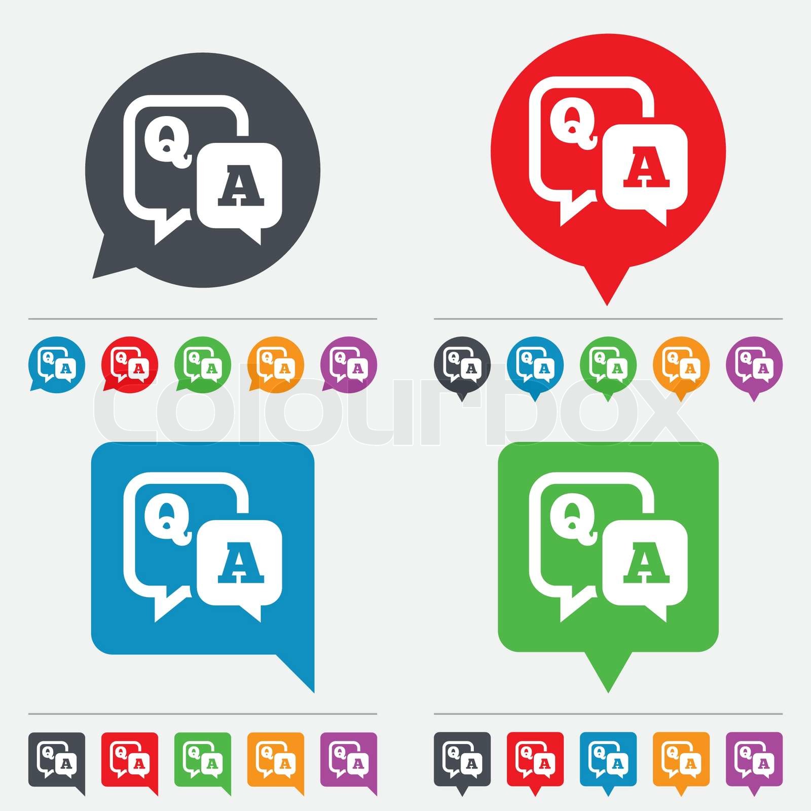 Question answer sign icon. Q&A symbol. | Stock vector | Colourbox