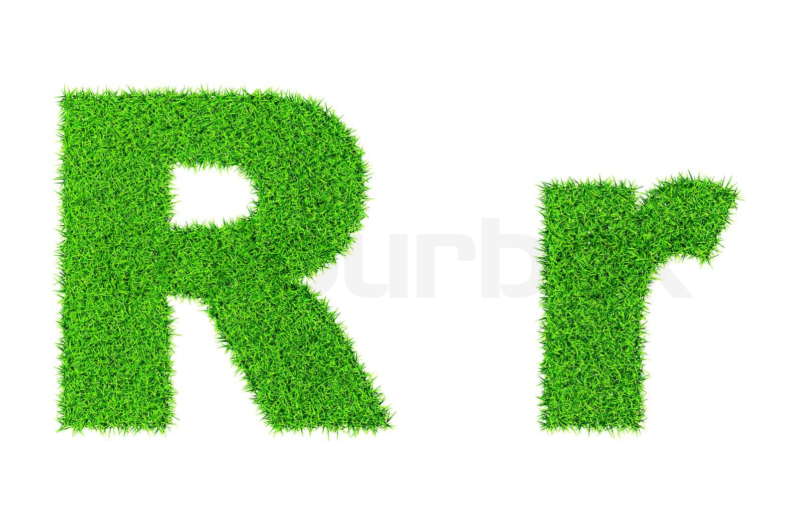 Grass letter R | Stock image | Colourbox