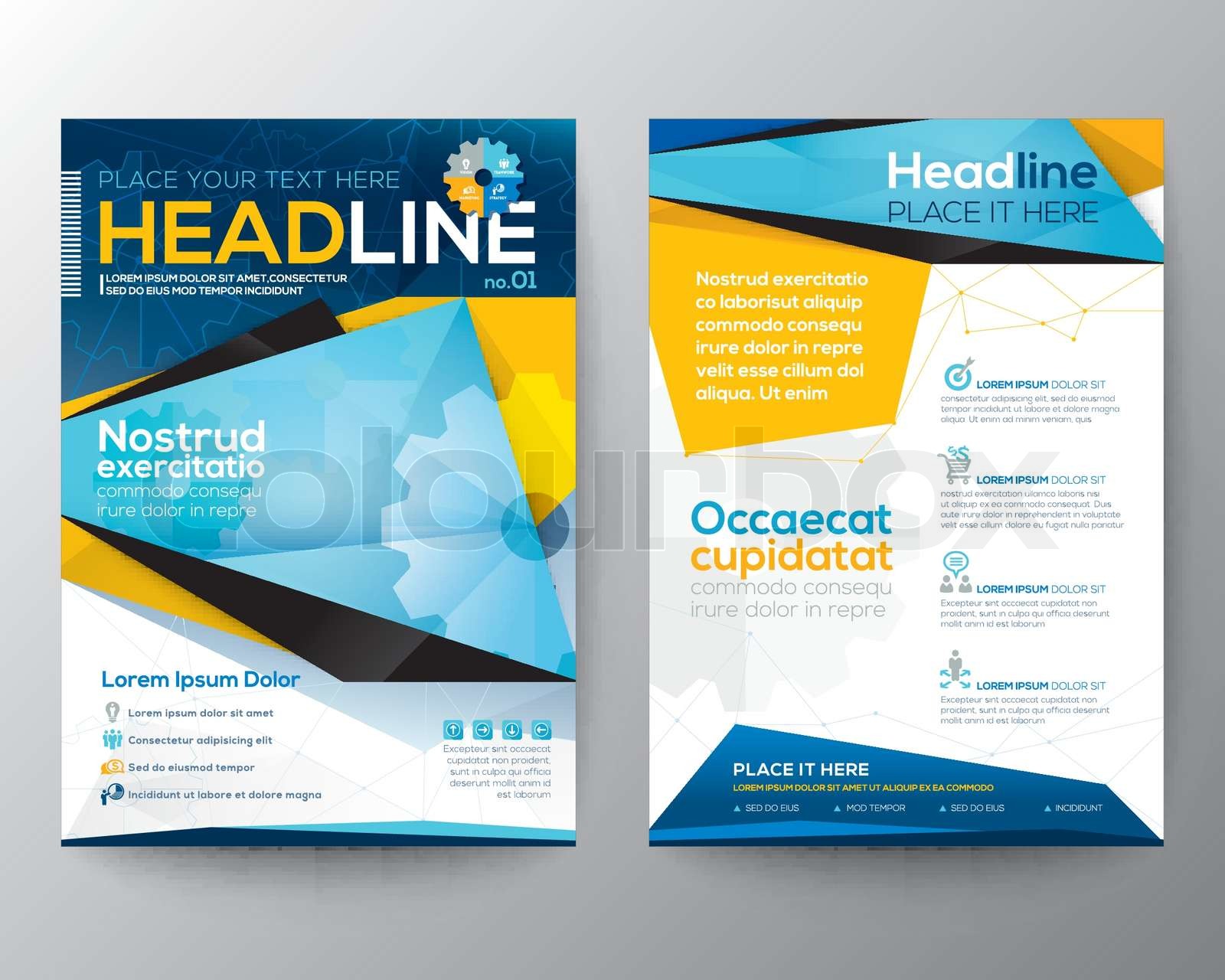 Abstract Triangle design vector template layout for magazine brochure ...