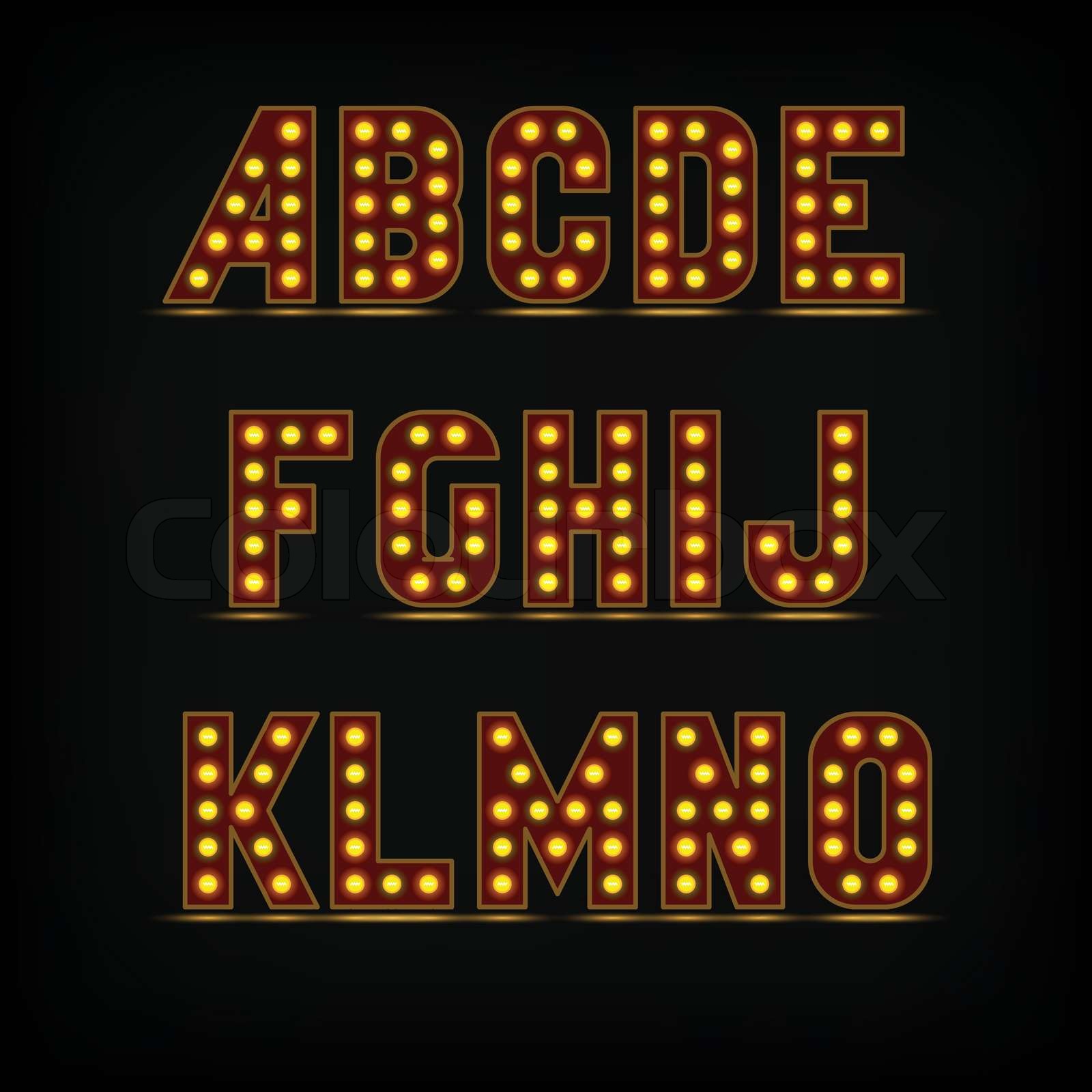 lightbulb alphabet font | Stock vector | Colourbox
