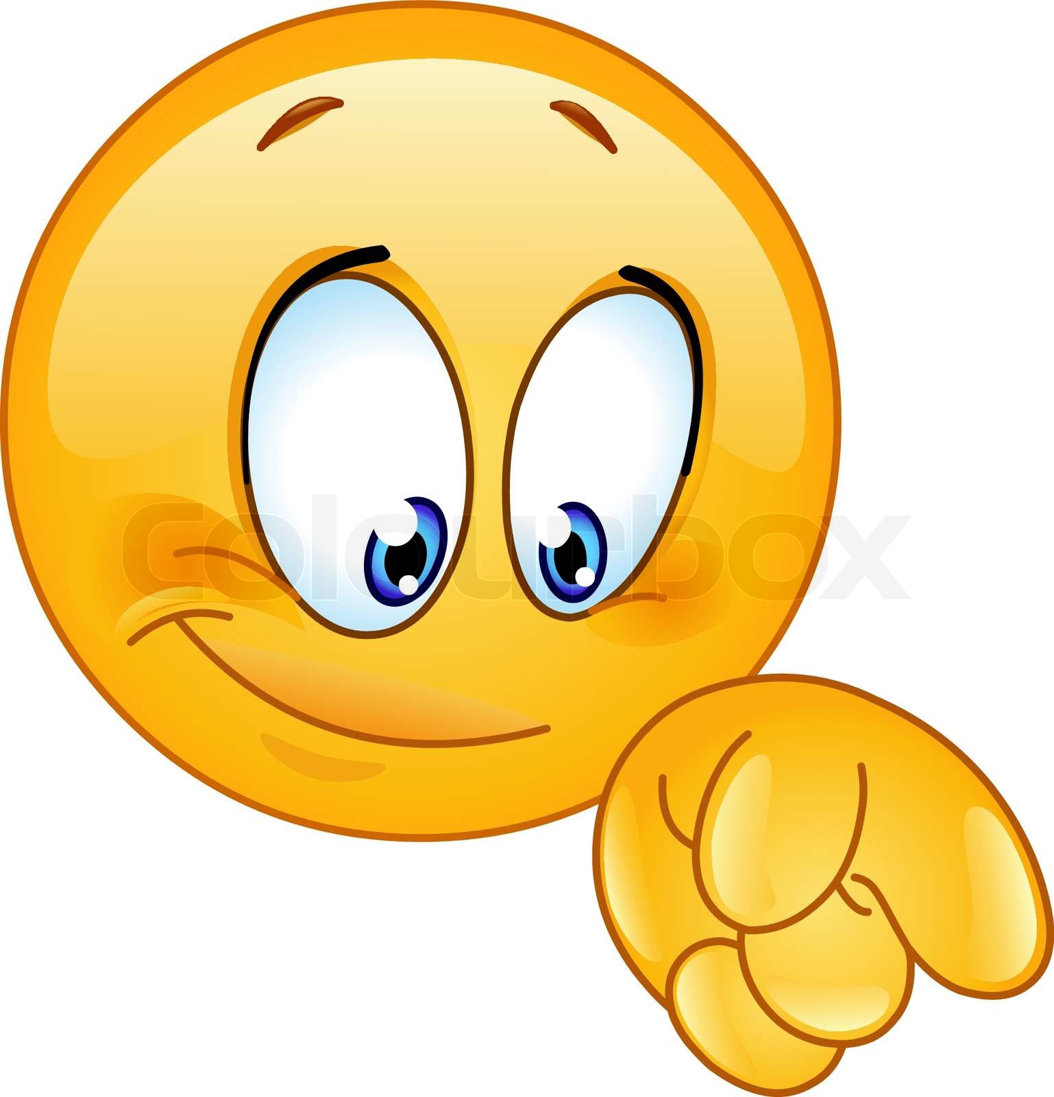 Pointing down emoticon | Stock vector | Colourbox