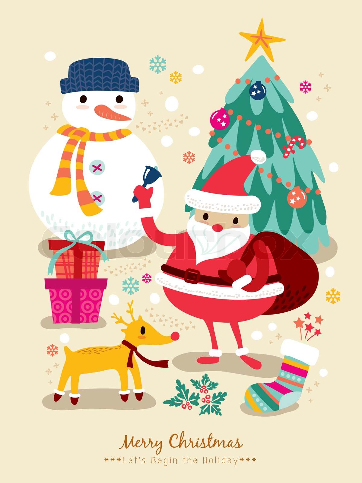 christmas cartoon illustration | Stock vector | Colourbox