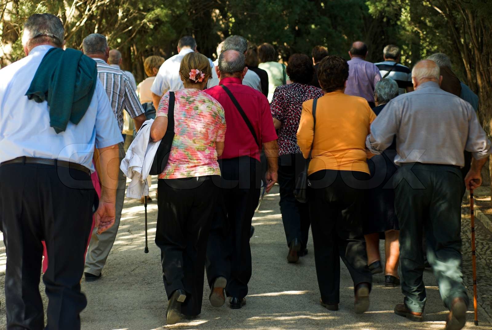 Senior citizens club on tour. | Stock image | Colourbox