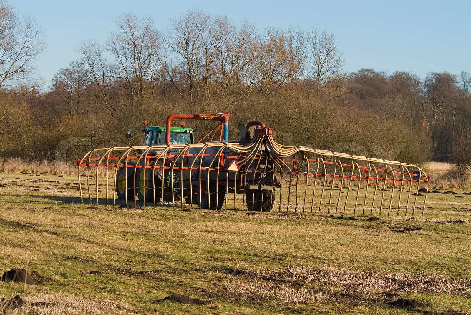 tractor, field, farm, manure, fertilizing, fertilizer, country, working ...