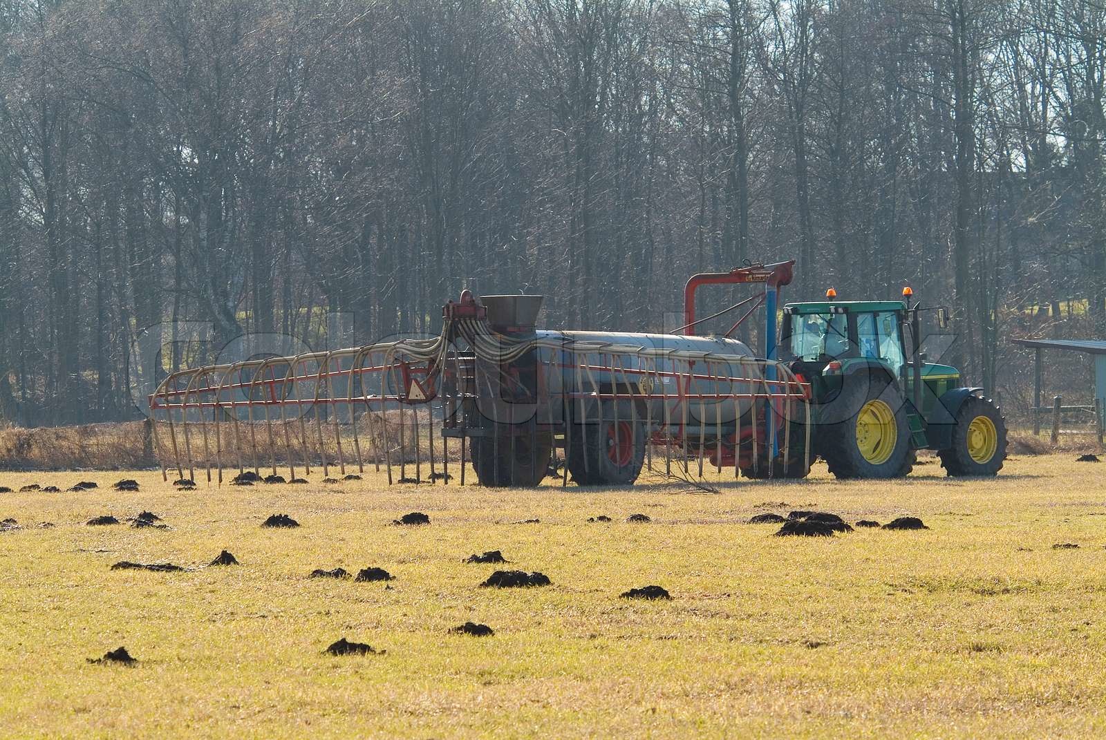 tractor, field, farm, manure, fertilizing, fertilizer, country, working ...
