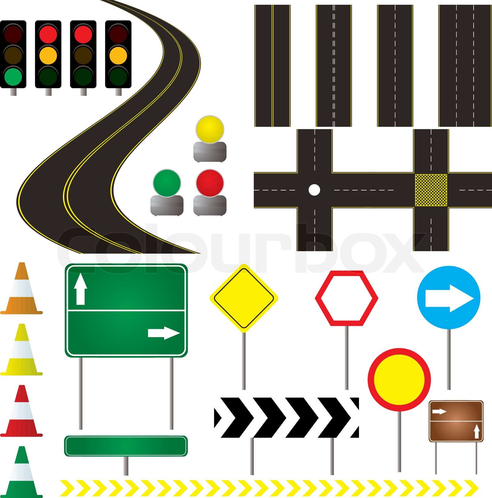 collection of road markings and sign that can be used in your own ...