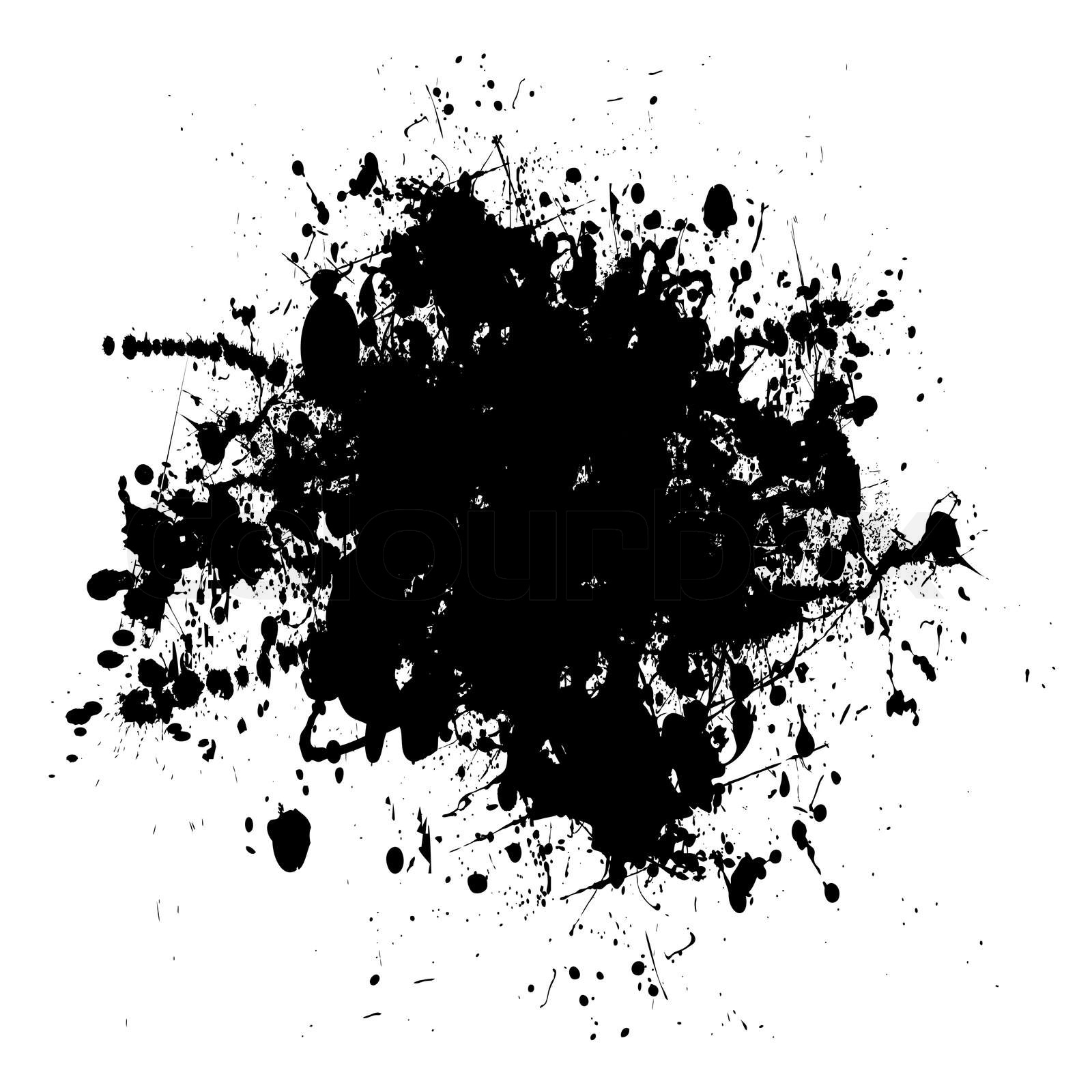 black and white abstract grunge ink splat background | Stock vector ...