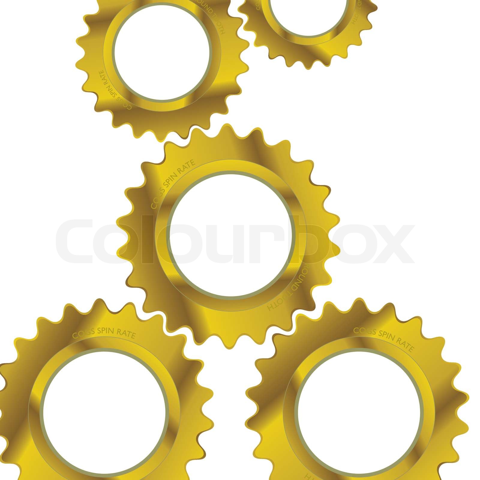 Golden machine cogs making up abstract business concept | Stock vector ...