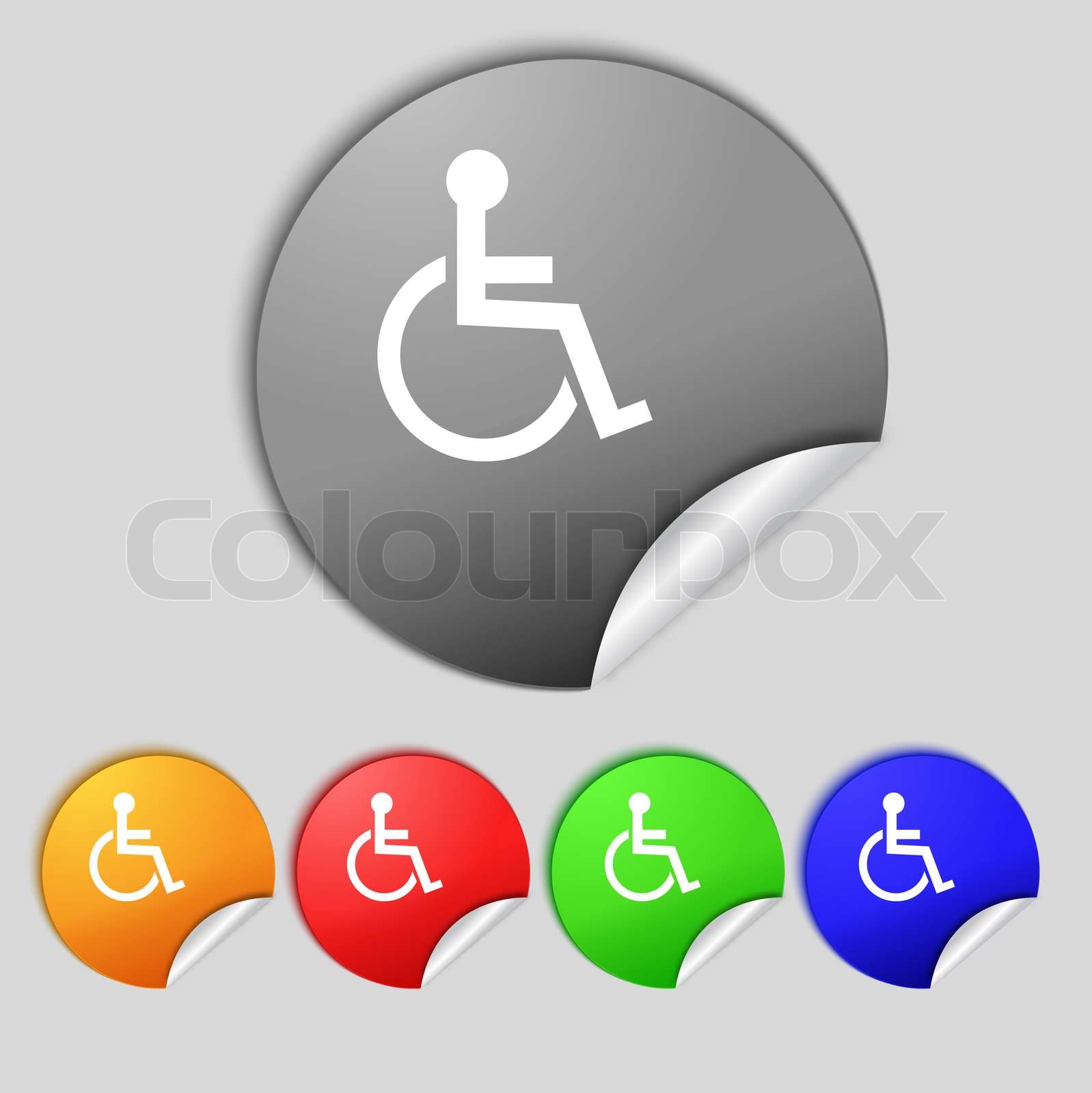 Disabled sign icon. Human on wheelchair symbol. Handicapped invalid ...