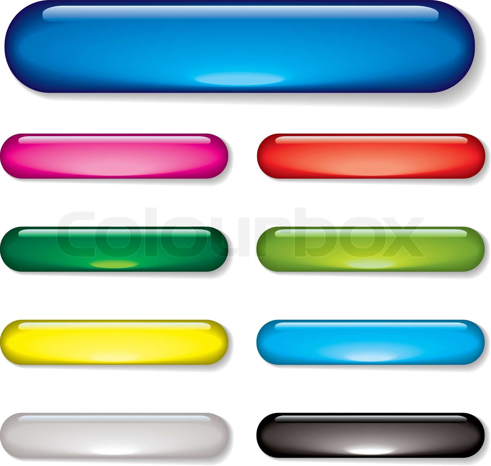 Aqua gel web buttons with drop shadow and color variation | Stock ...