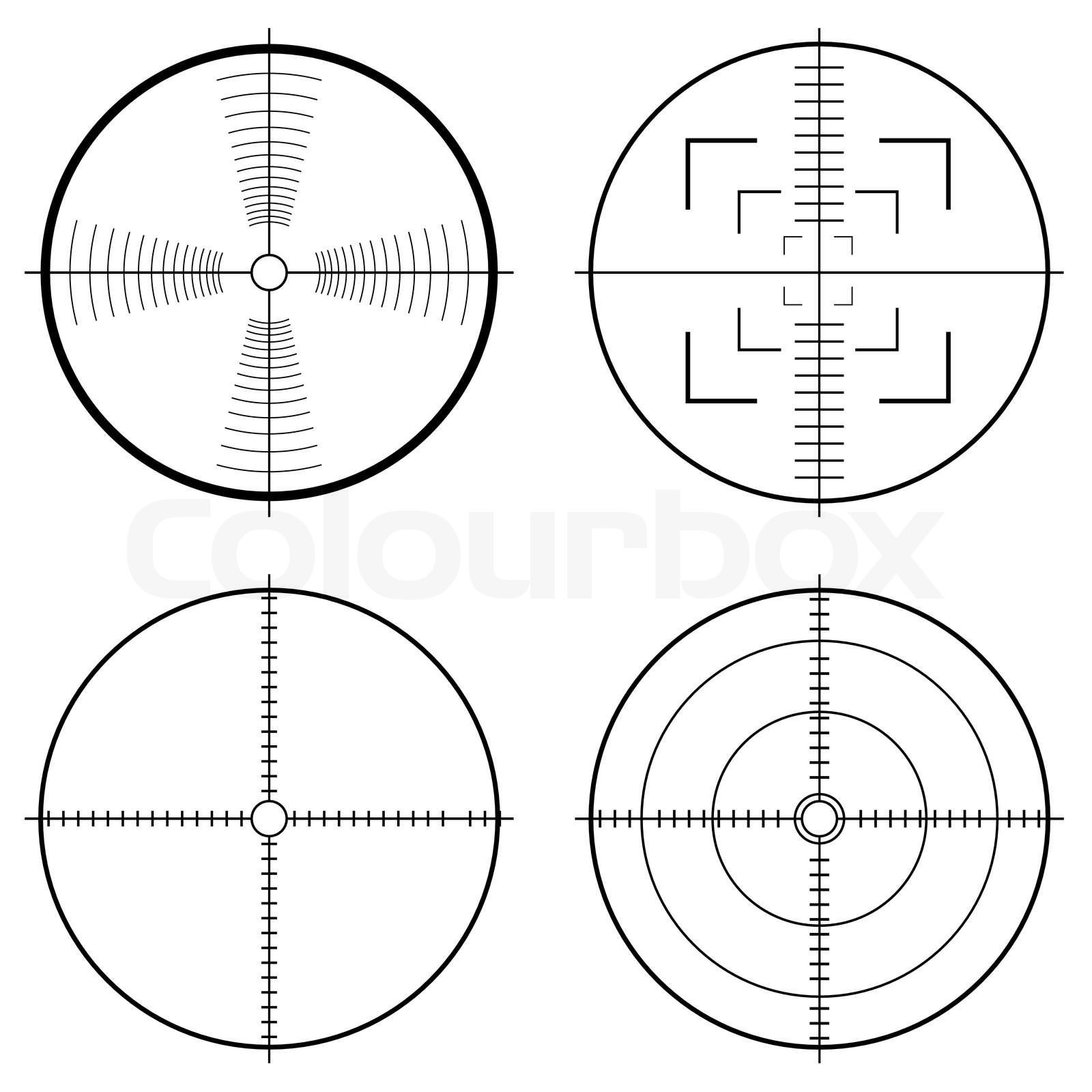 Illustration of a hunting sight with target lines and guide to aim ...