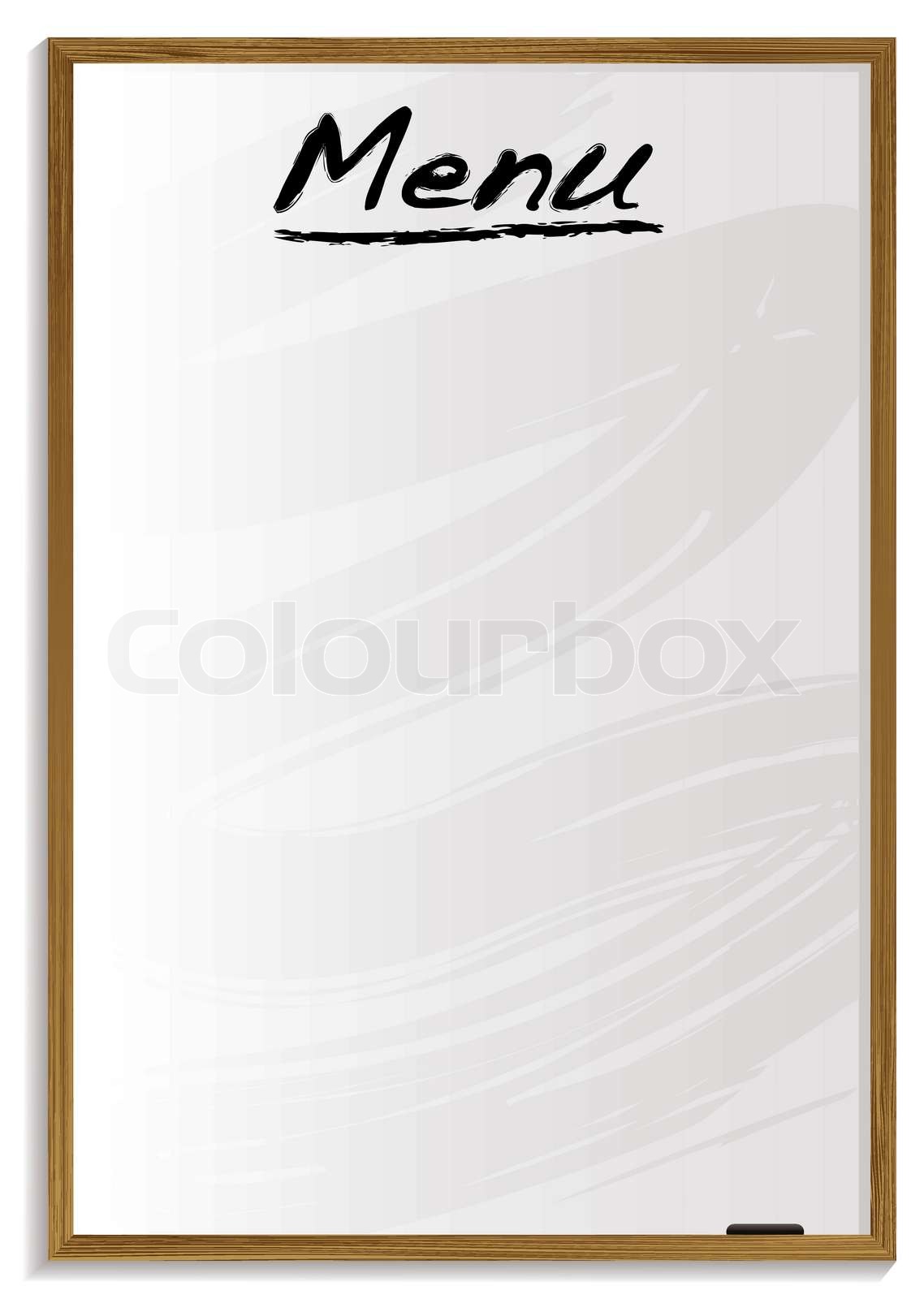 white board blank menu with room to add your own text | Stock vector ...