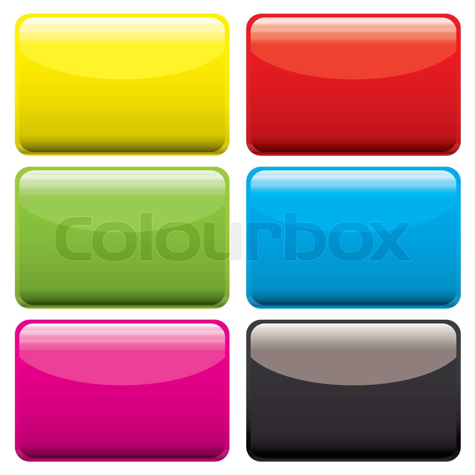 Six gel filled oblong icons with beveled edge and room to add text ...
