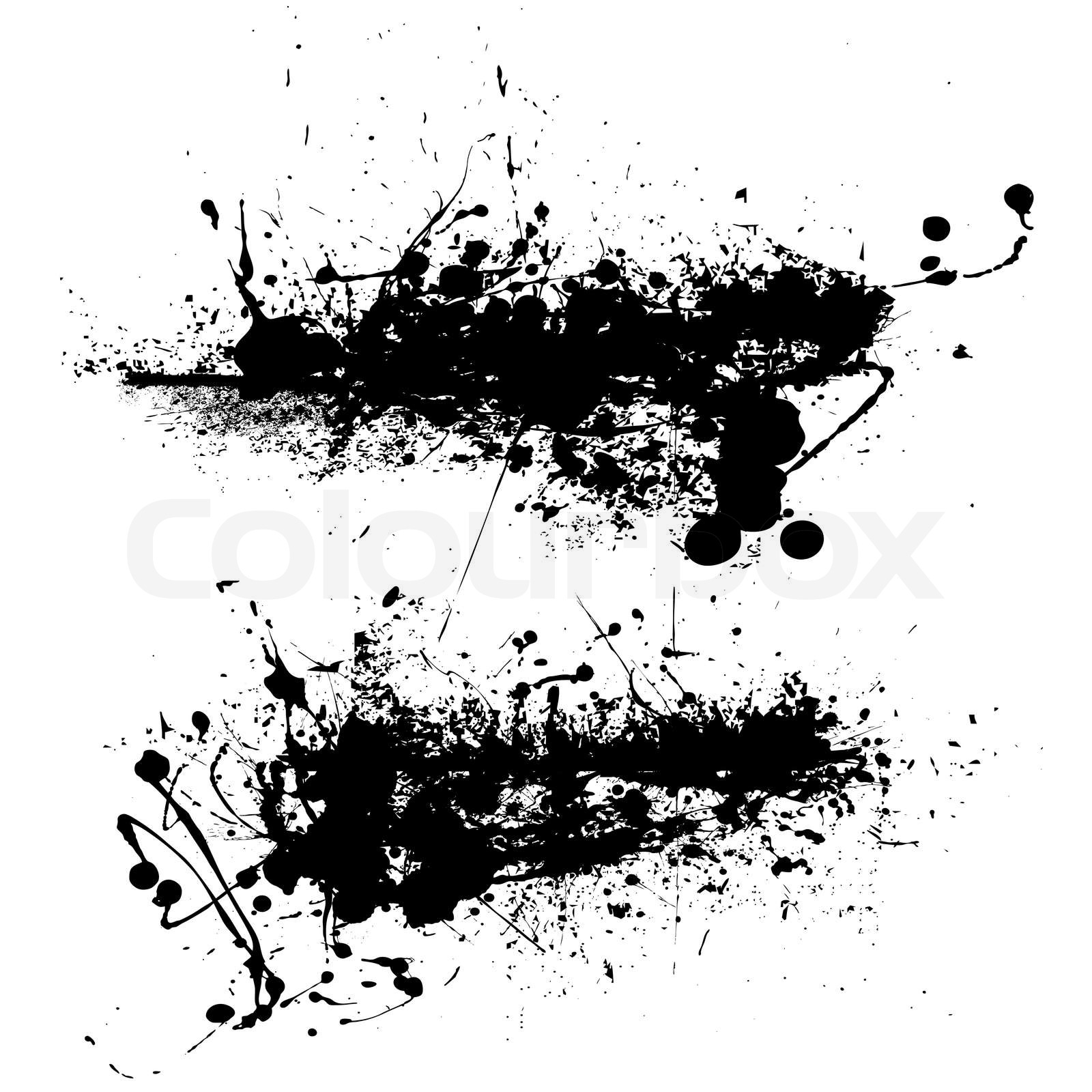 Two ink splat designs in black with speckled effect | Stock vector ...