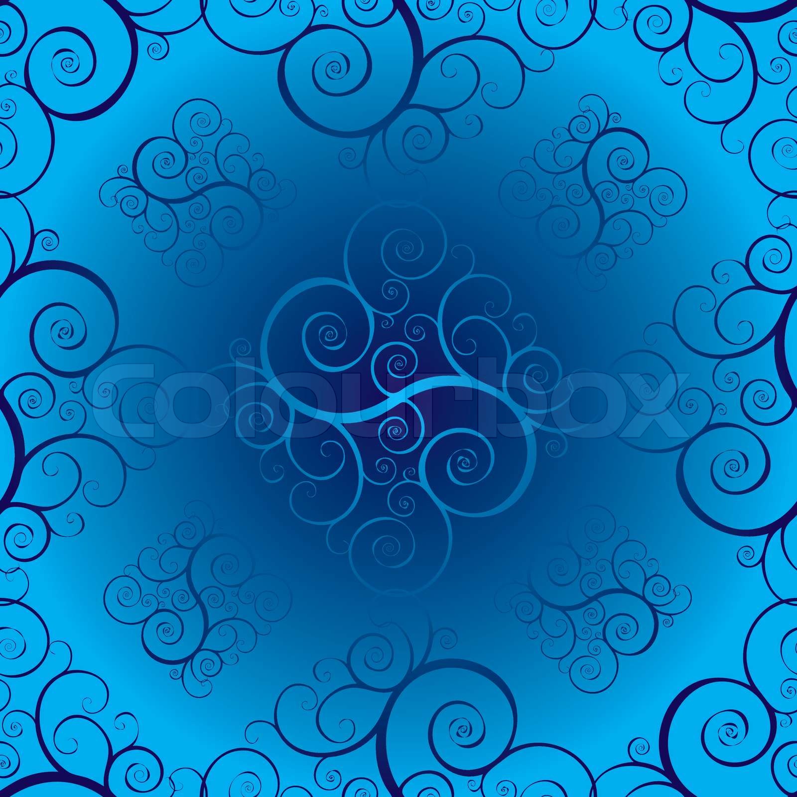 Different shades of blue with a floral inspired seamless design | Stock ...