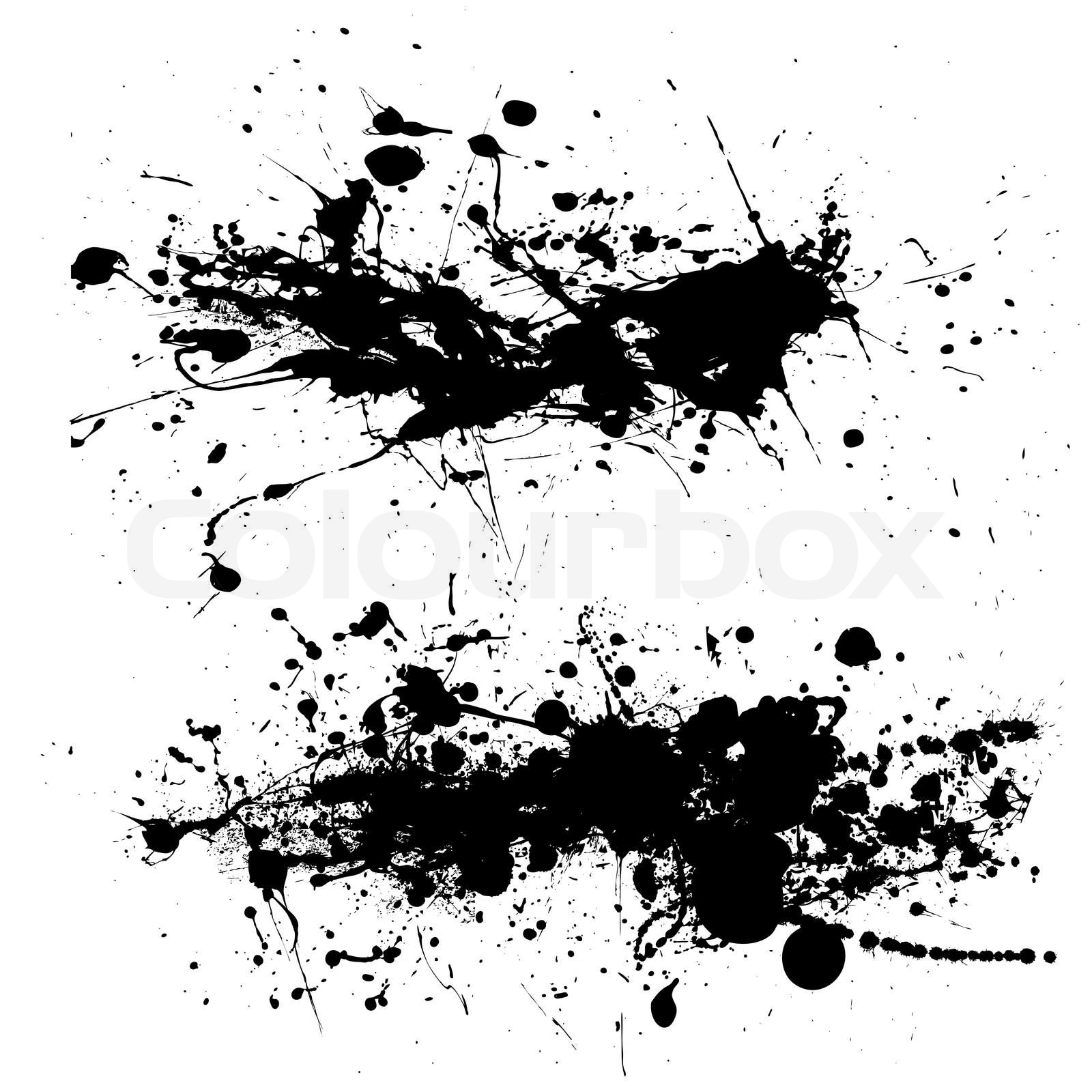 Two ink splat designs with dribble and paint spots | Stock vector ...