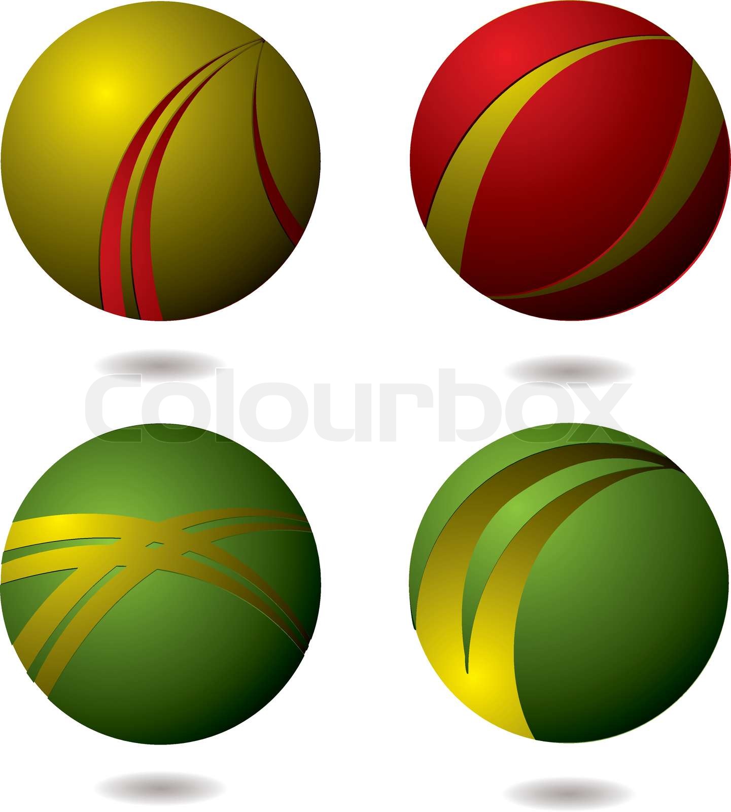 Collection of four round icons with drop shadow | Stock vector | Colourbox