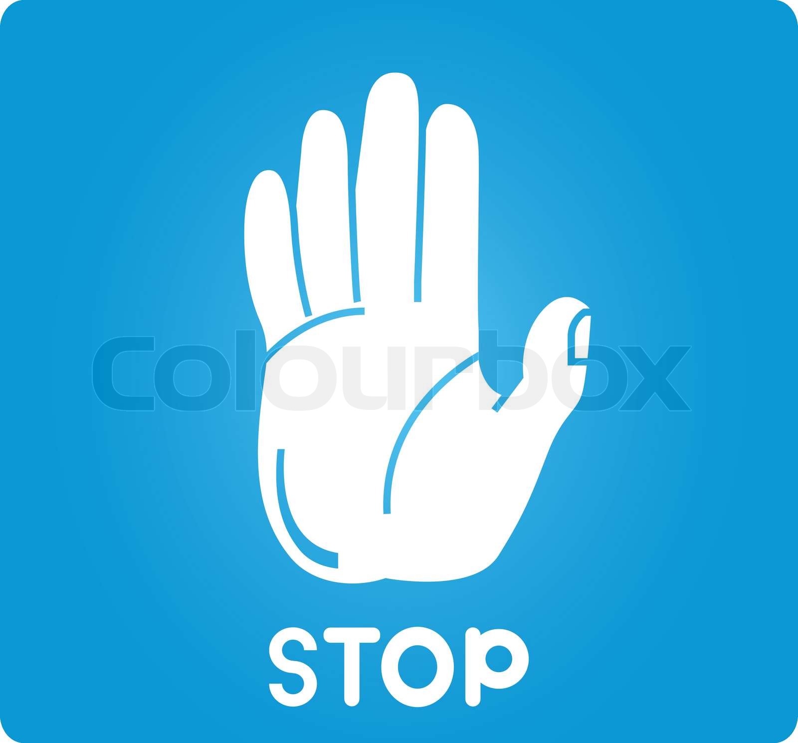 stop hand sign | Stock vector | Colourbox