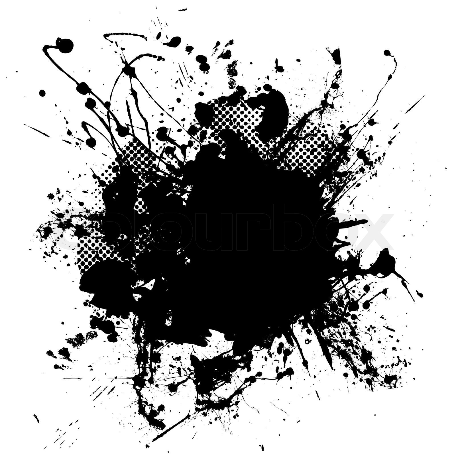 Abstract black and white ink splodge that is editable | Stock vector ...