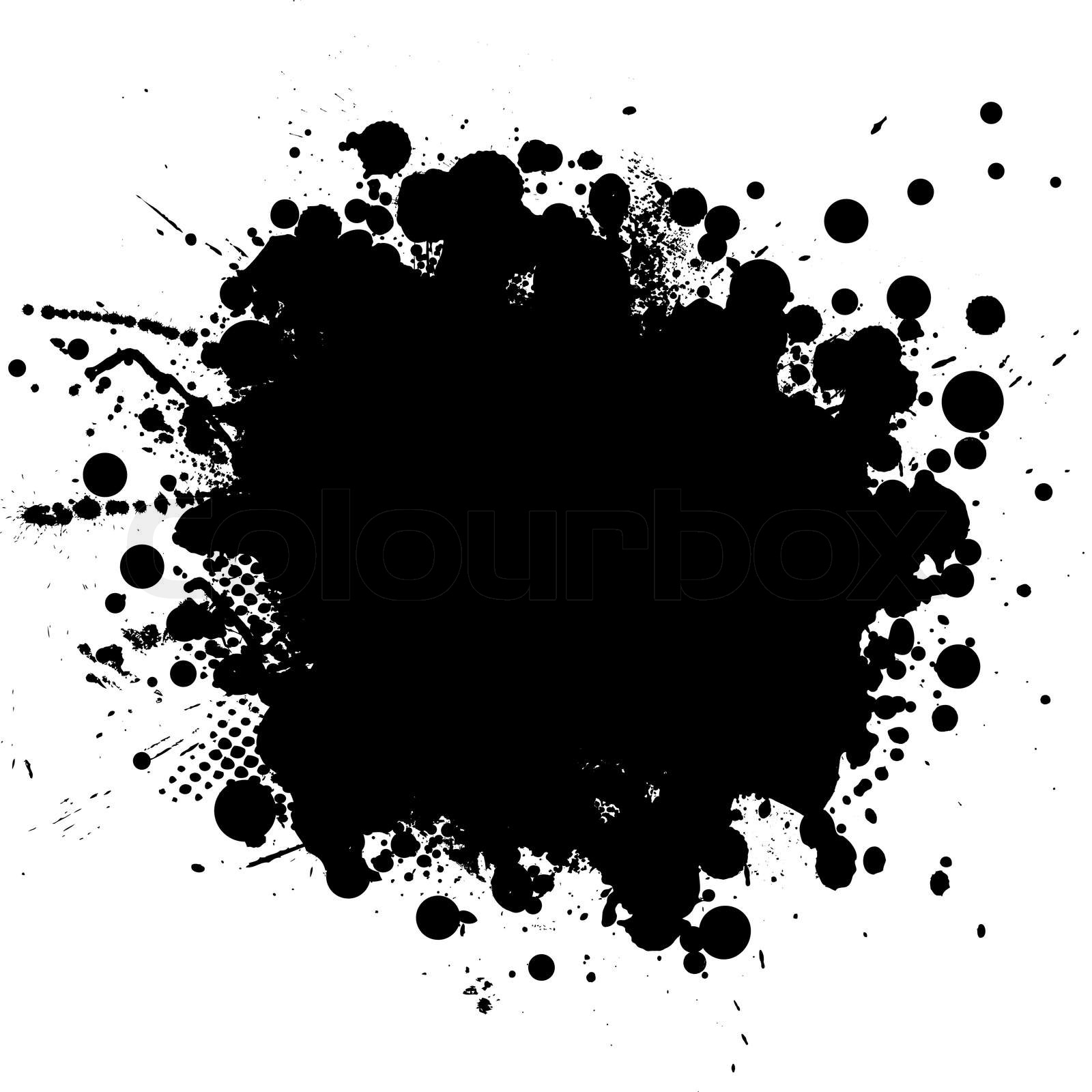 Ink splat in black with half tone pattern | Stock vector | Colourbox