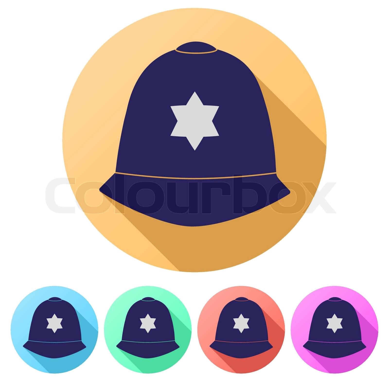 Set Flat icons of helmet metropolitan British police | Stock vector ...