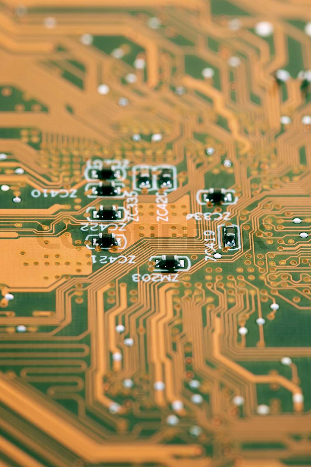 Close Up of electronic circuit board without processor - Stock Image ...