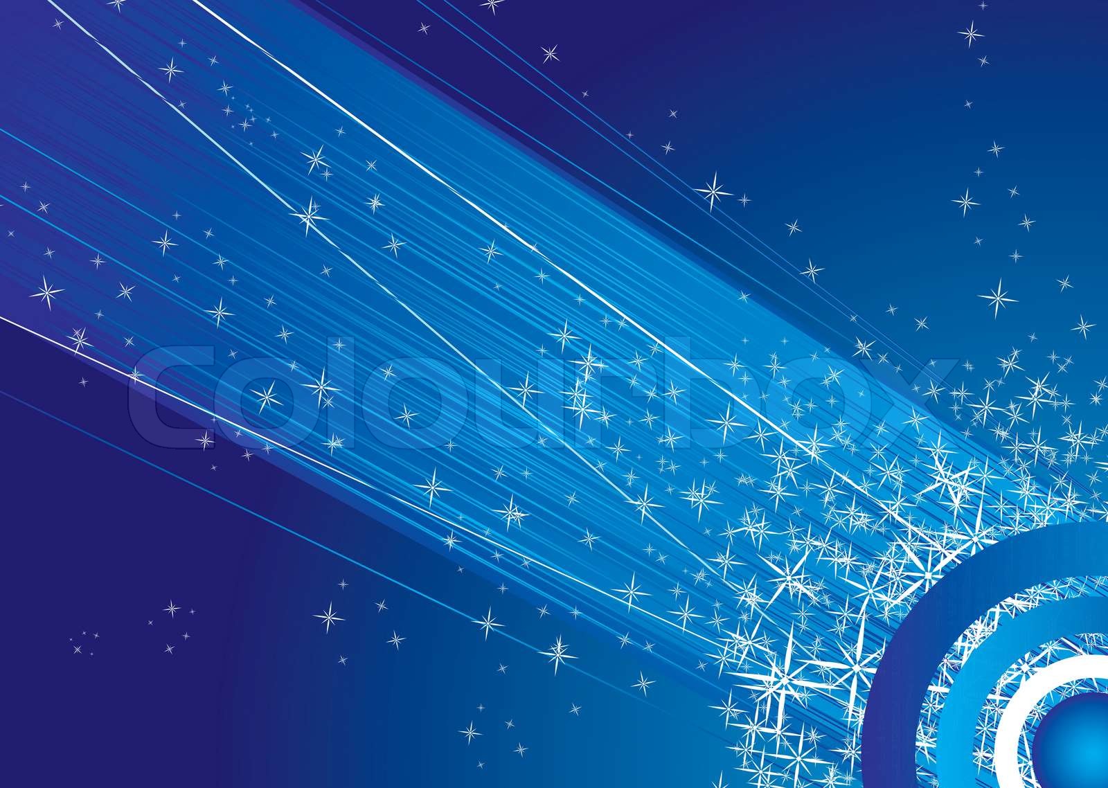 Abstract space image with shooting stars in blue and white | Stock ...