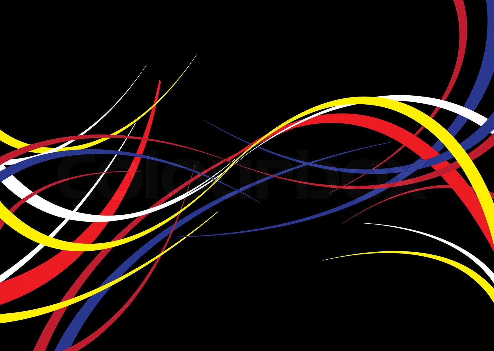 Abstract background with a flowing ribbon theme on black | Stock vector ...