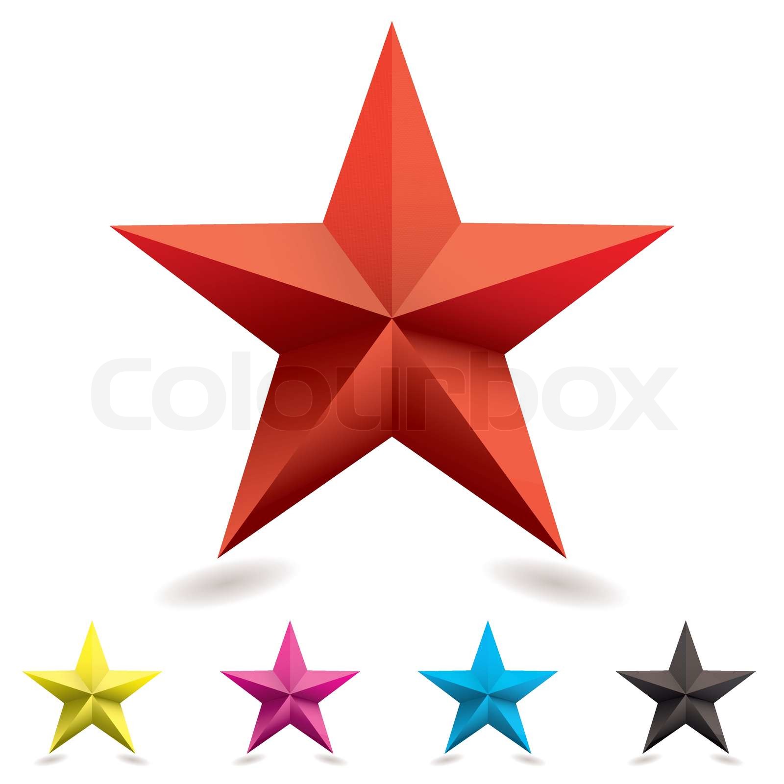 Collection of web icons in star shape with cmyk colors | Stock vector ...