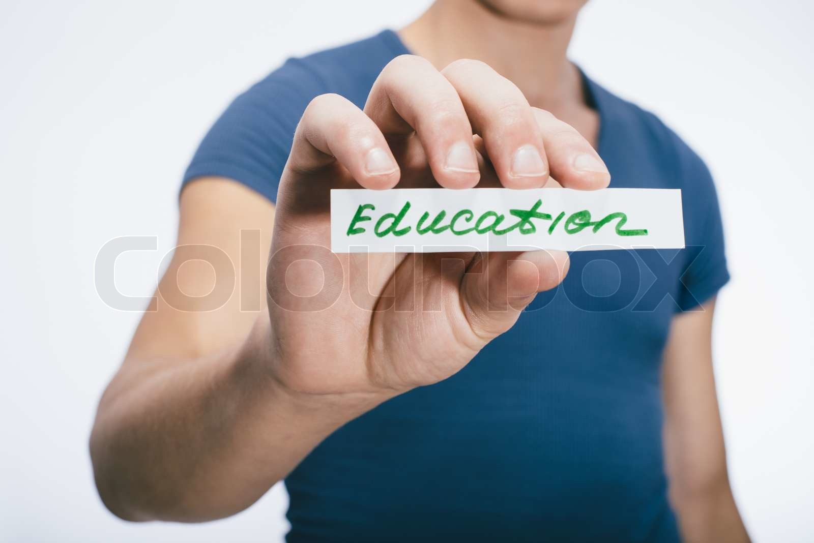 drawing a picture in his hand education | Stock image | Colourbox