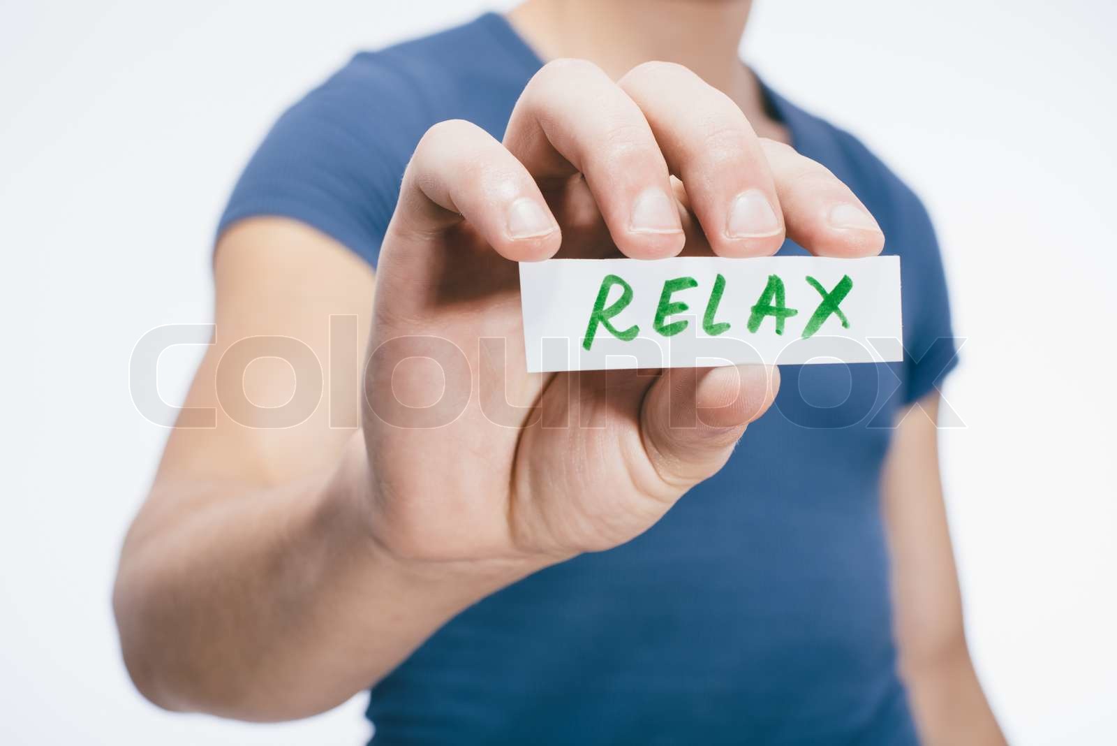 drawing a picture in his hand relax | Stock image | Colourbox