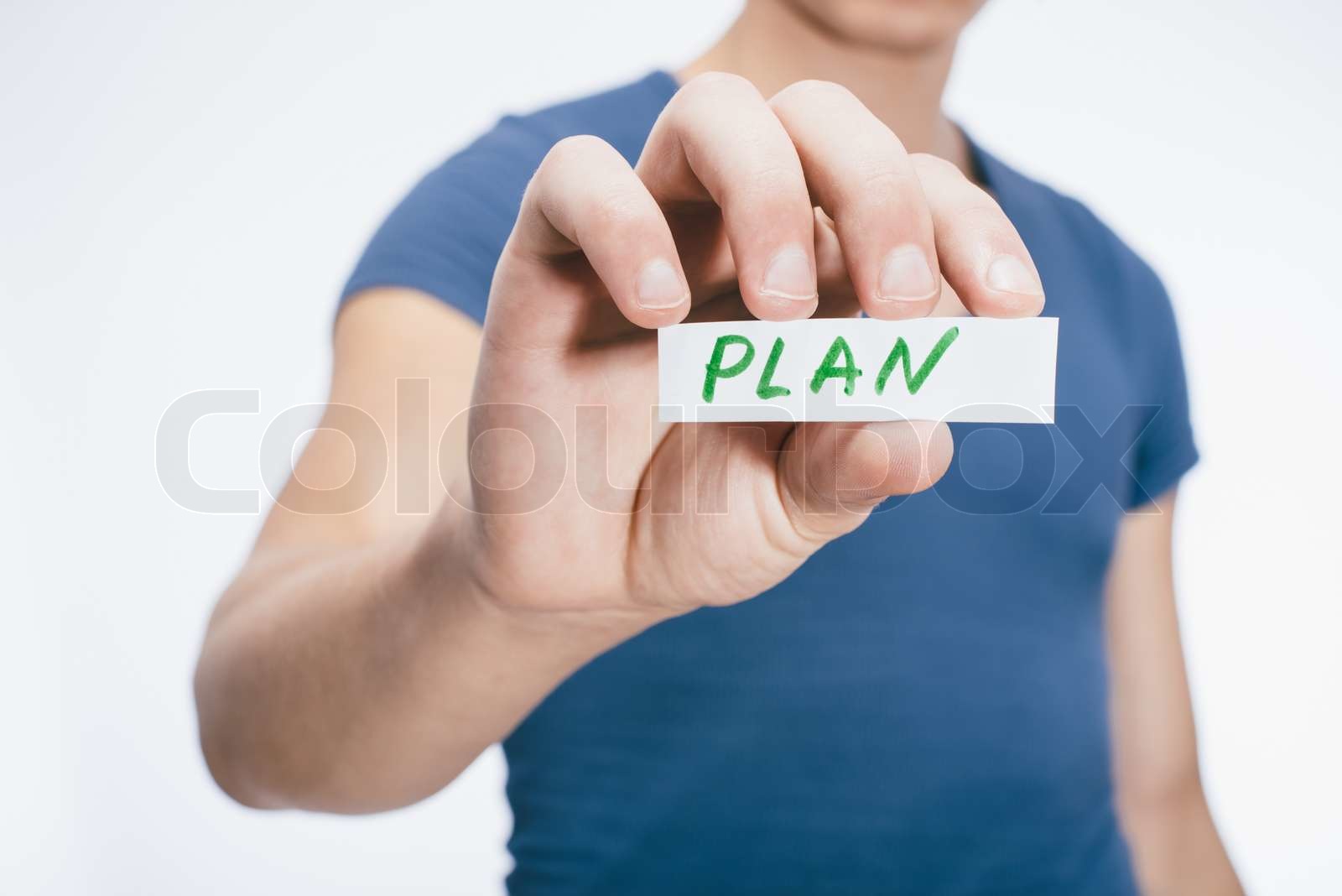 drawing picture in hand plan | Stock image | Colourbox