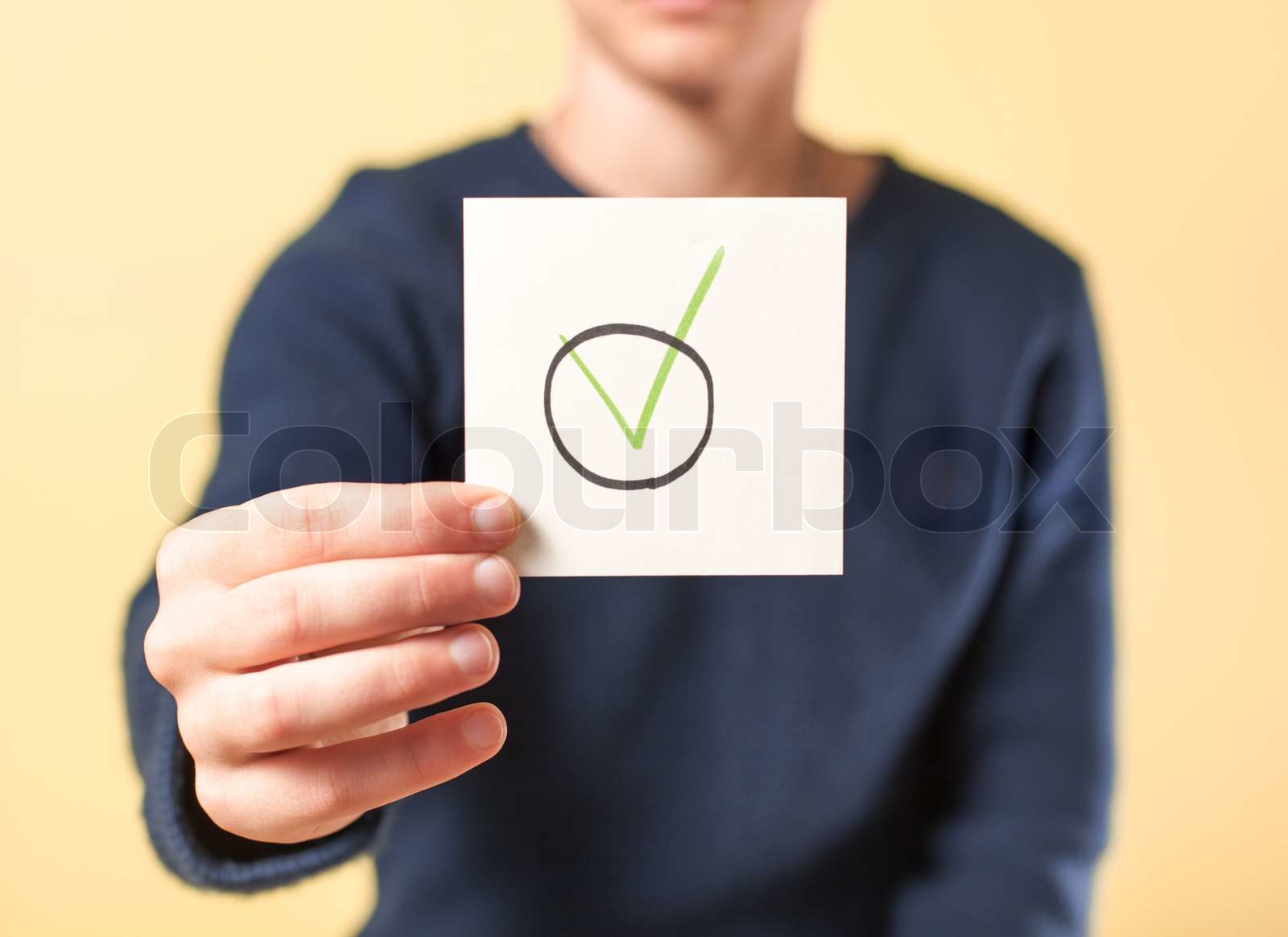 drawing image in hand yes | Stock image | Colourbox