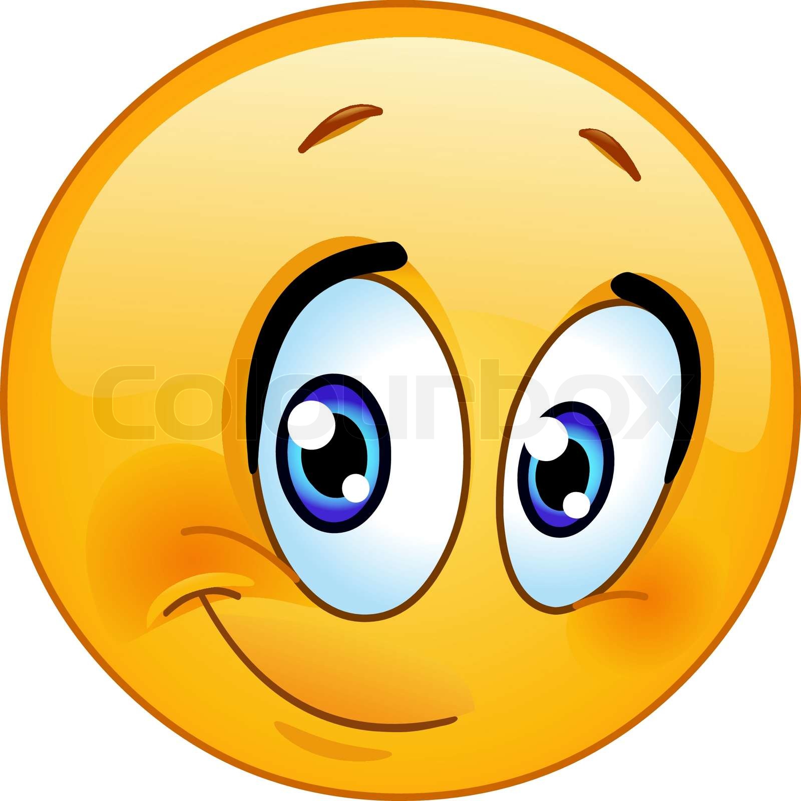 Half smile emoticon | Stock vector | Colourbox