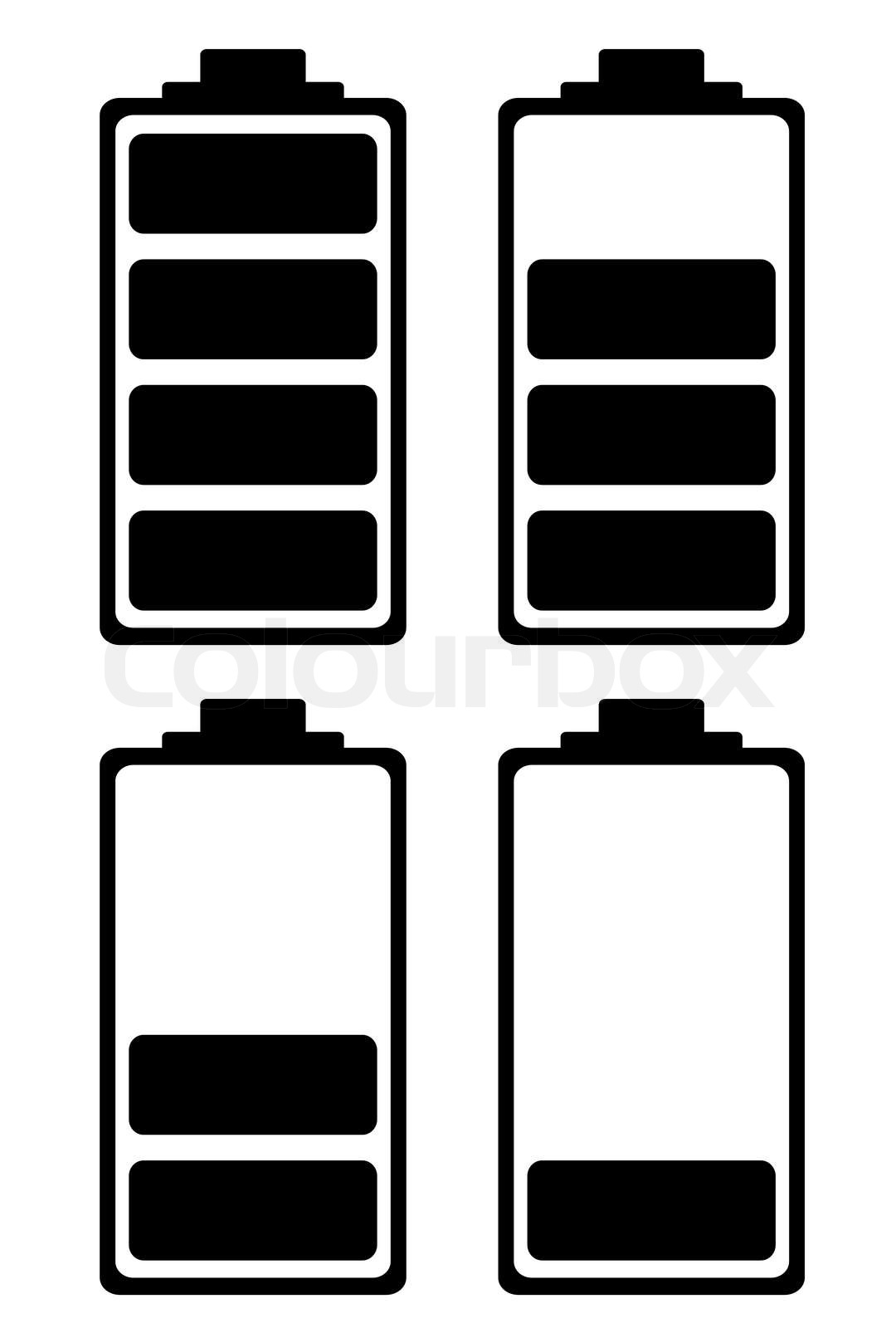 Simple battery black and white icon ideal for phone interface | Stock ...