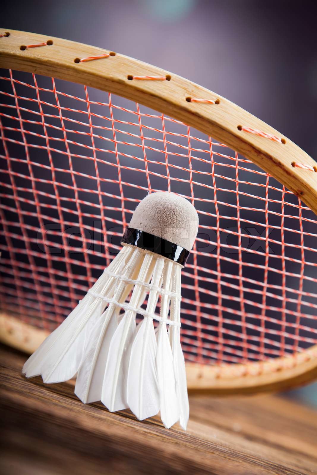 A set of badminton. Paddle and the shuttlecock. | Stock image | Colourbox