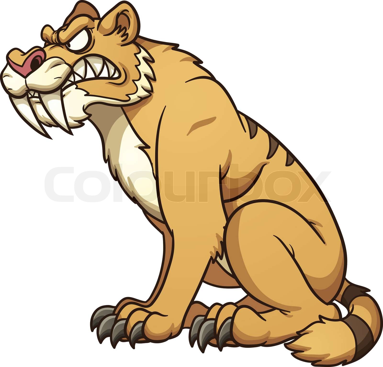 Cartoon saber-tooth | Stock vector | Colourbox