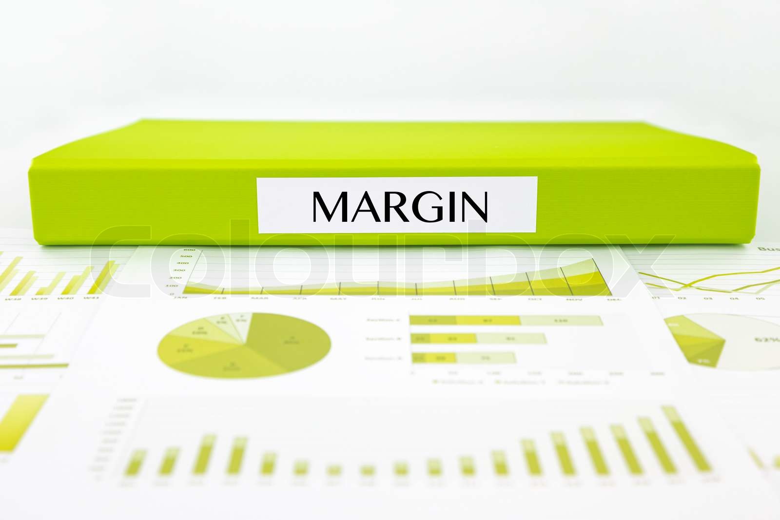 Margin documents, graphs analysis and financial report | Stock image ...