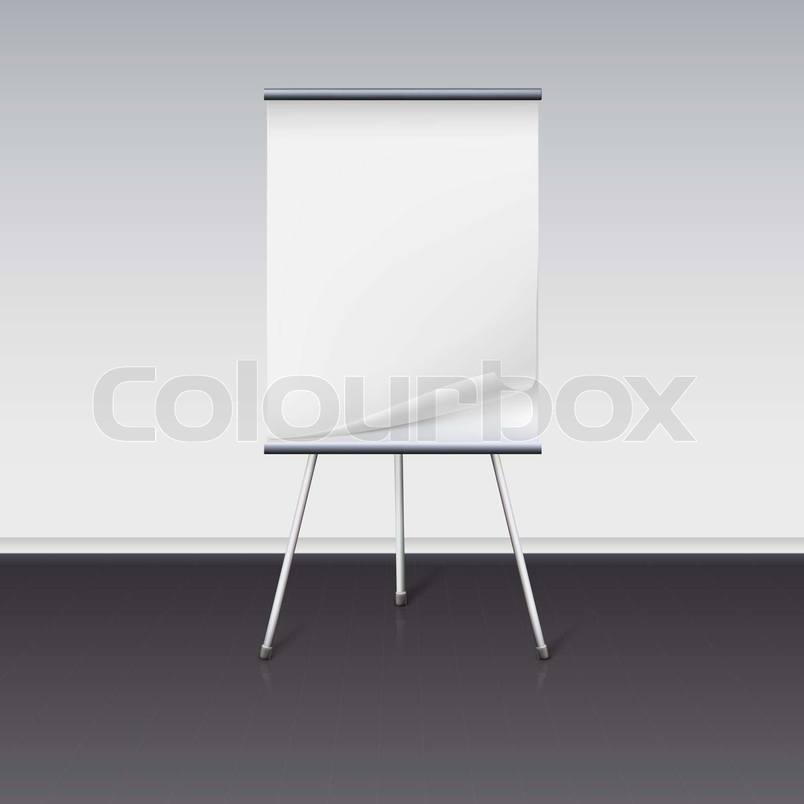 Board for presentations with sheet of paper stand about wall | Stock ...