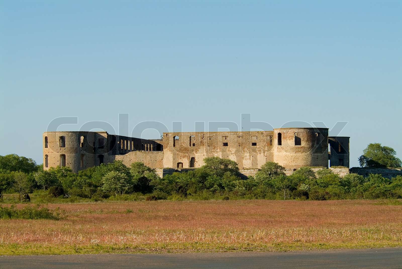 fort, sky, ruin, borgholm, castle, tower, wall, old, history, war ...