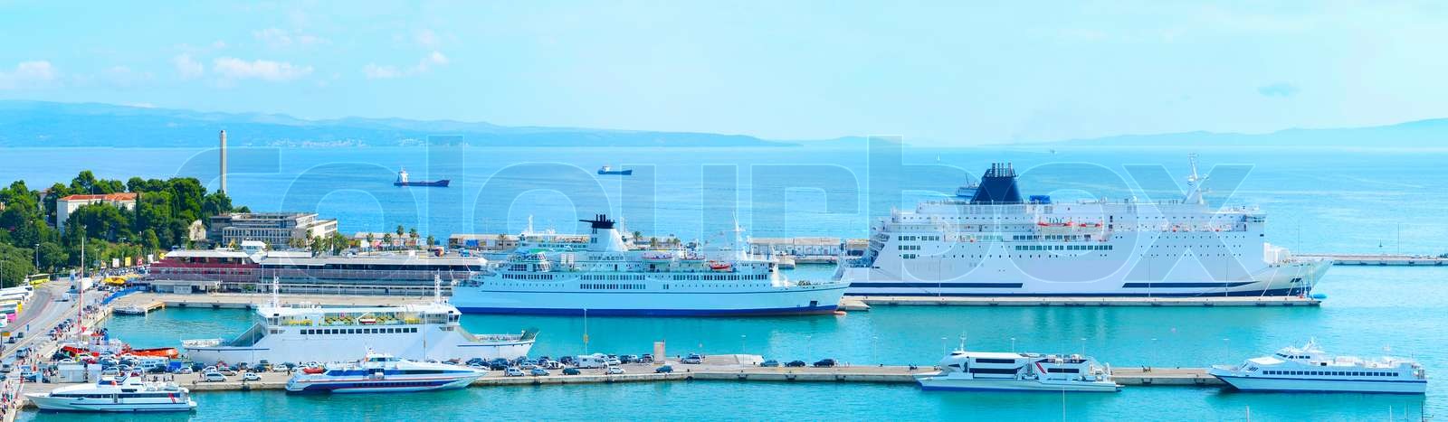 Split port panorama | Stock image | Colourbox