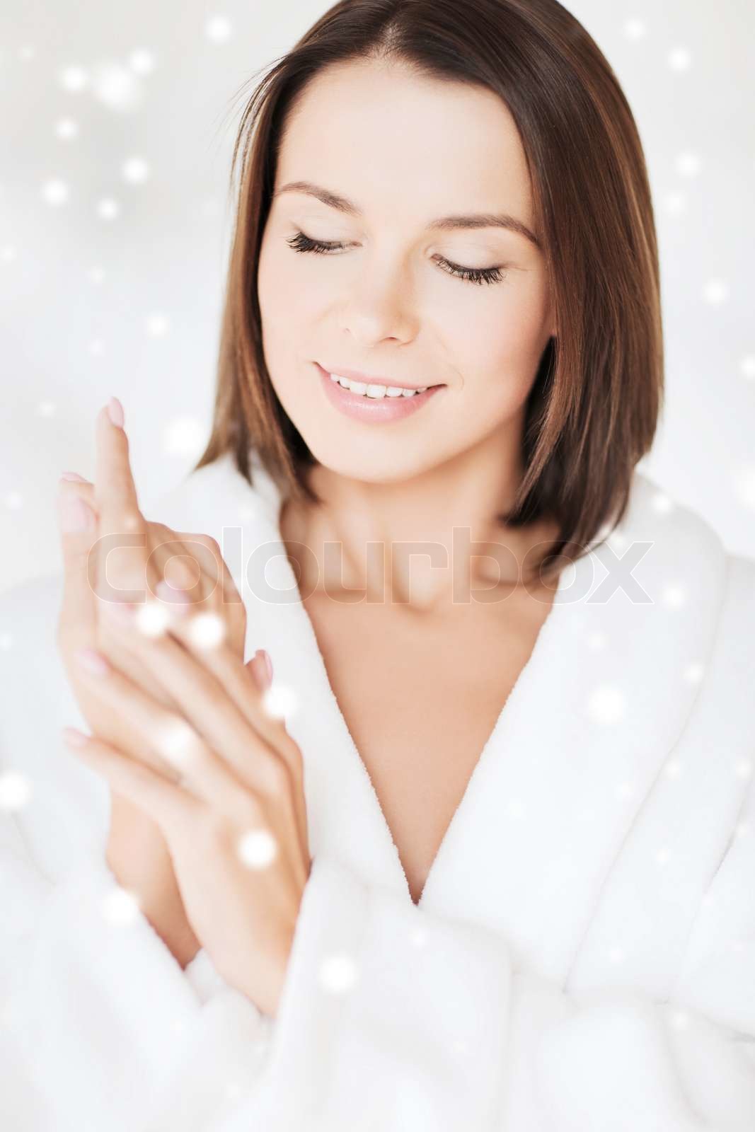 beautiful woman standing in towel | Stock image | Colourbox