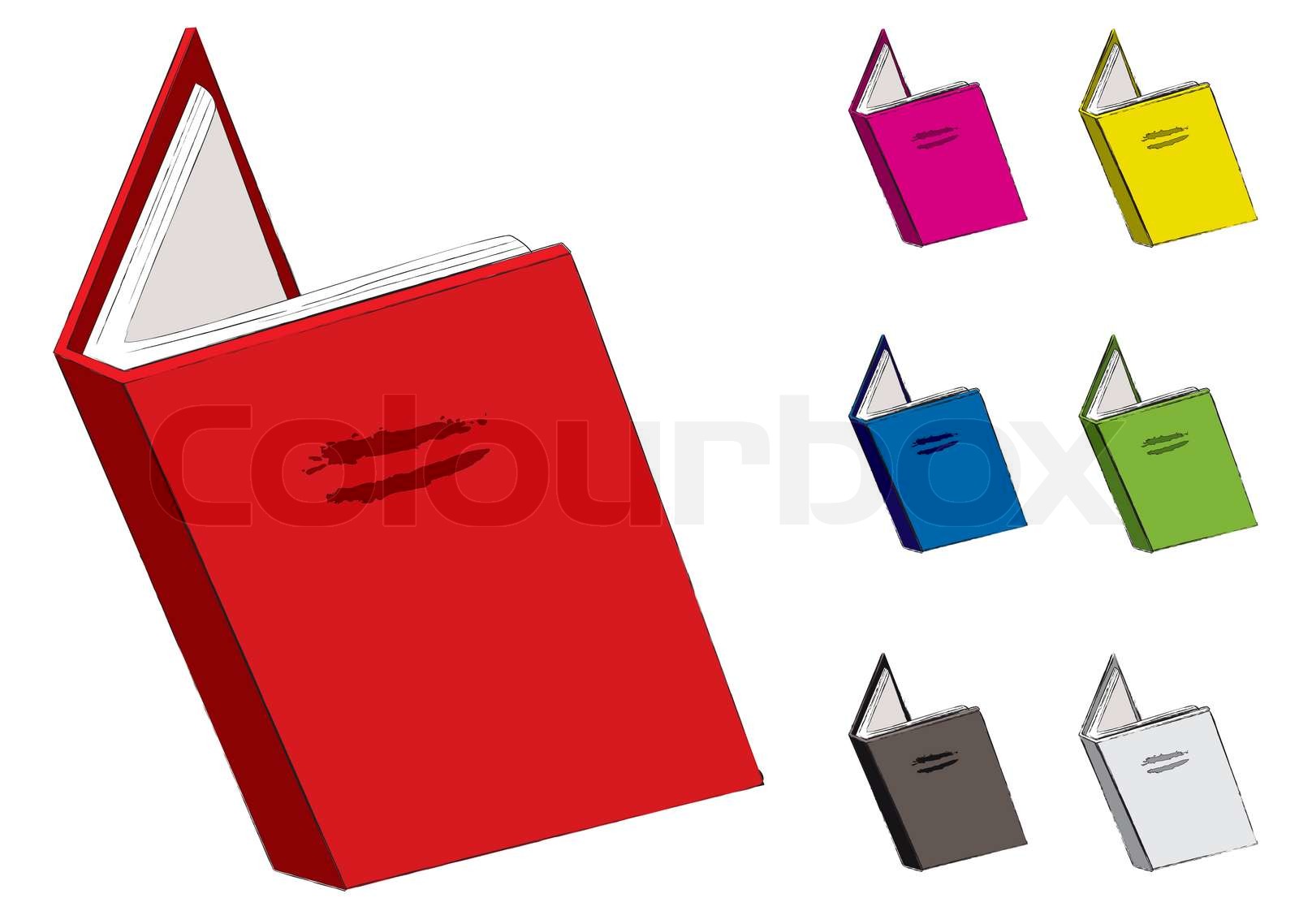 open Cartoon book illustration with color variation | Stock vector ...