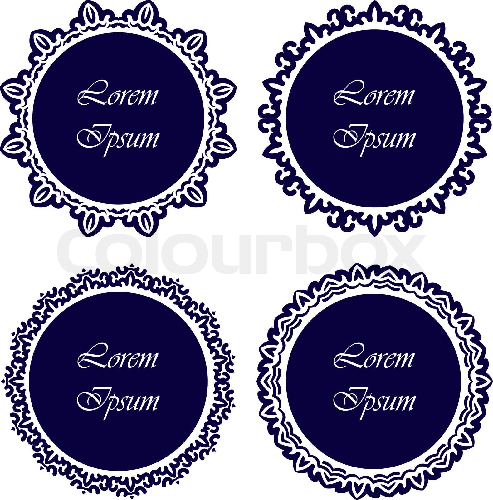 Set of round blue frames | Stock vector | Colourbox