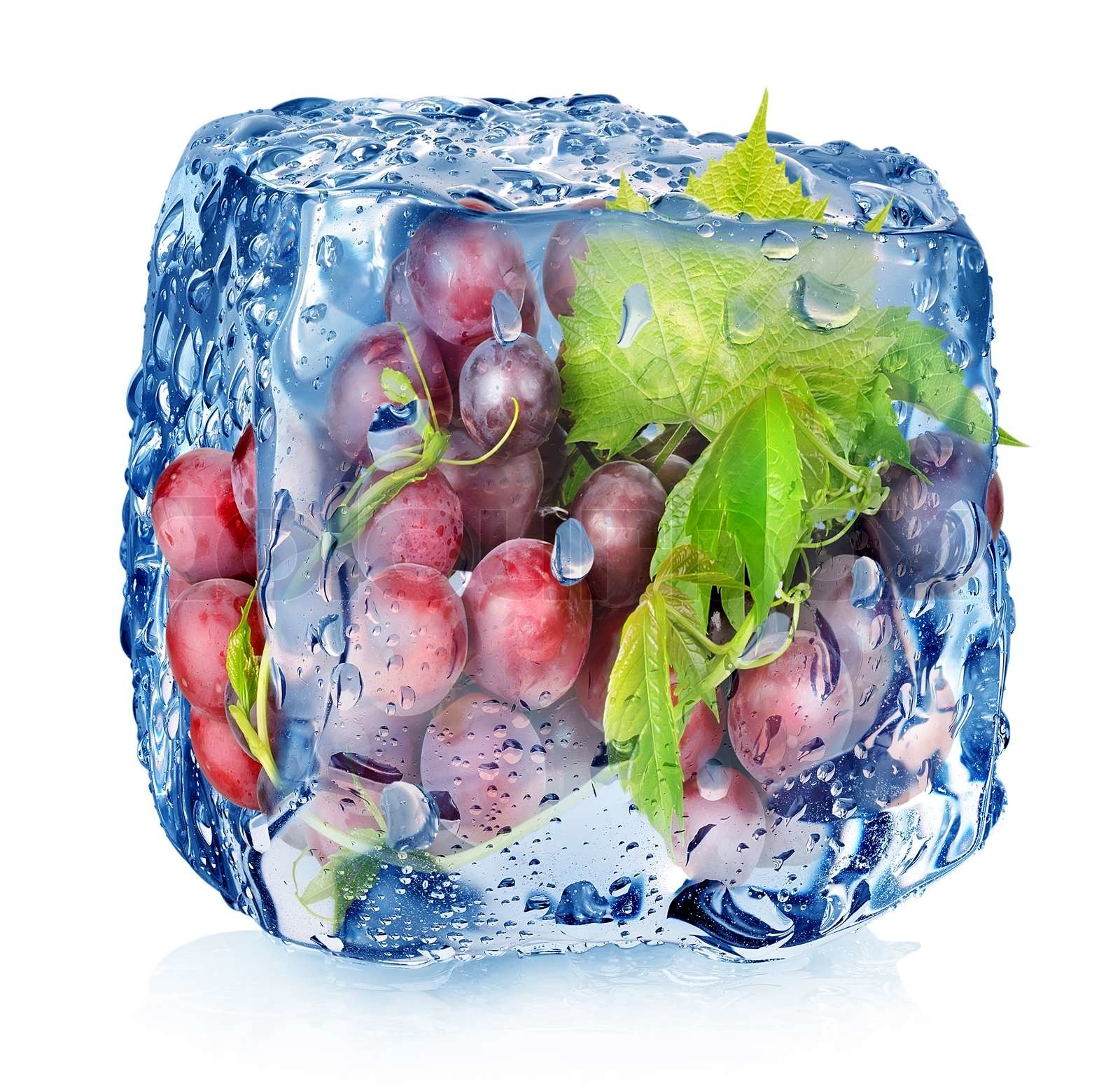 Grape in ice cube | Stock image | Colourbox