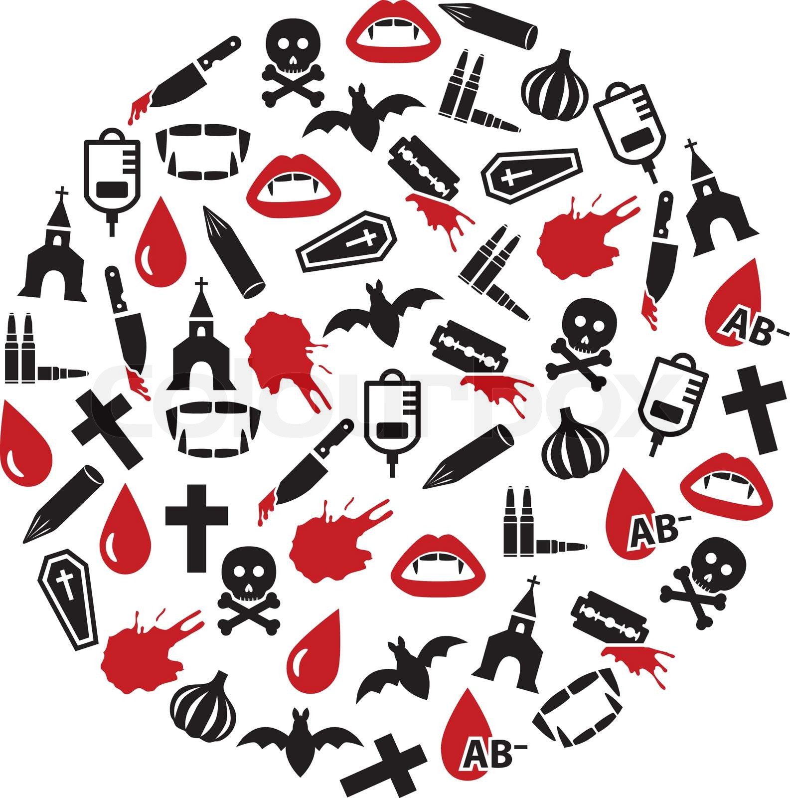 vampire icons in circle | Stock vector | Colourbox
