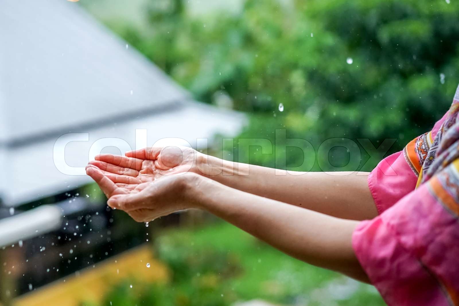 hand and rain | Stock image | Colourbox